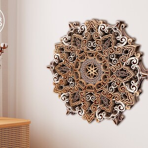 Laser Cut MANDALA Dxf File With Engraved and Wood Mandala Art Laser ...