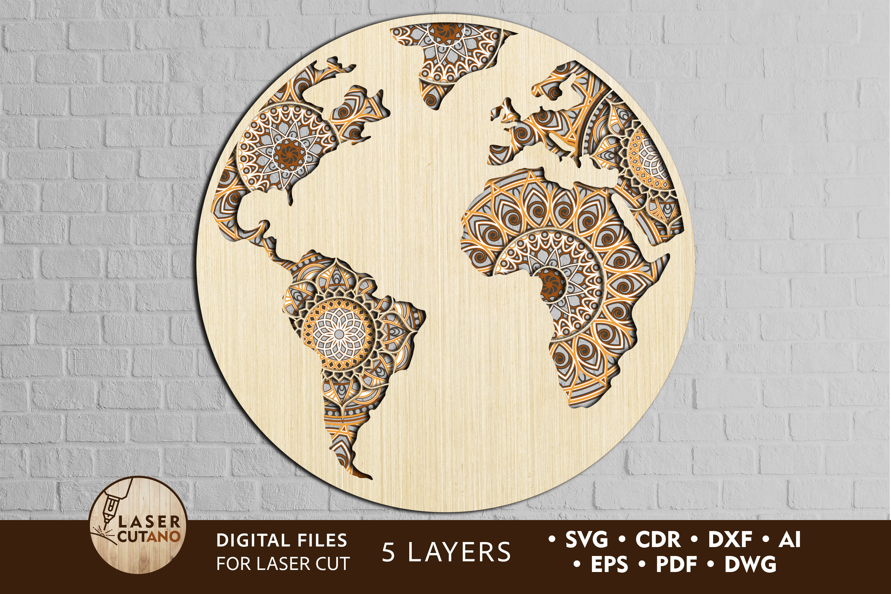 GLOBE Laser Cut File Map Svg for Cricut Glowforge Svg Diy and | Etsy