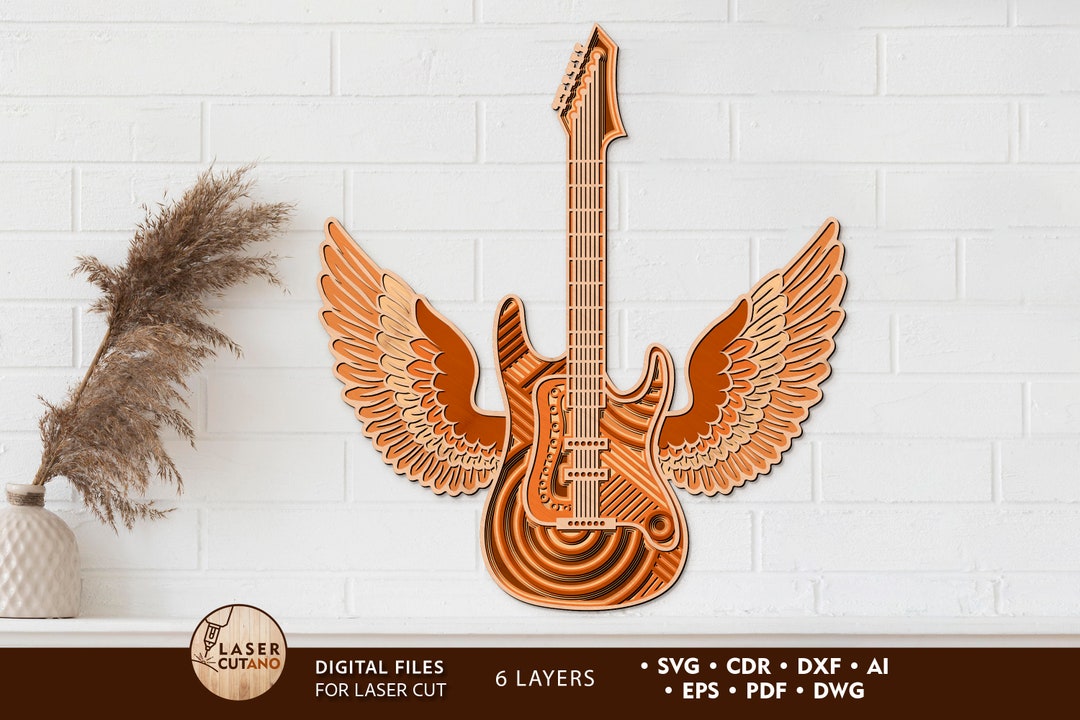Guitar Laser Cut File Xtool Layered Svg Cricut and Laser Cut Music ...