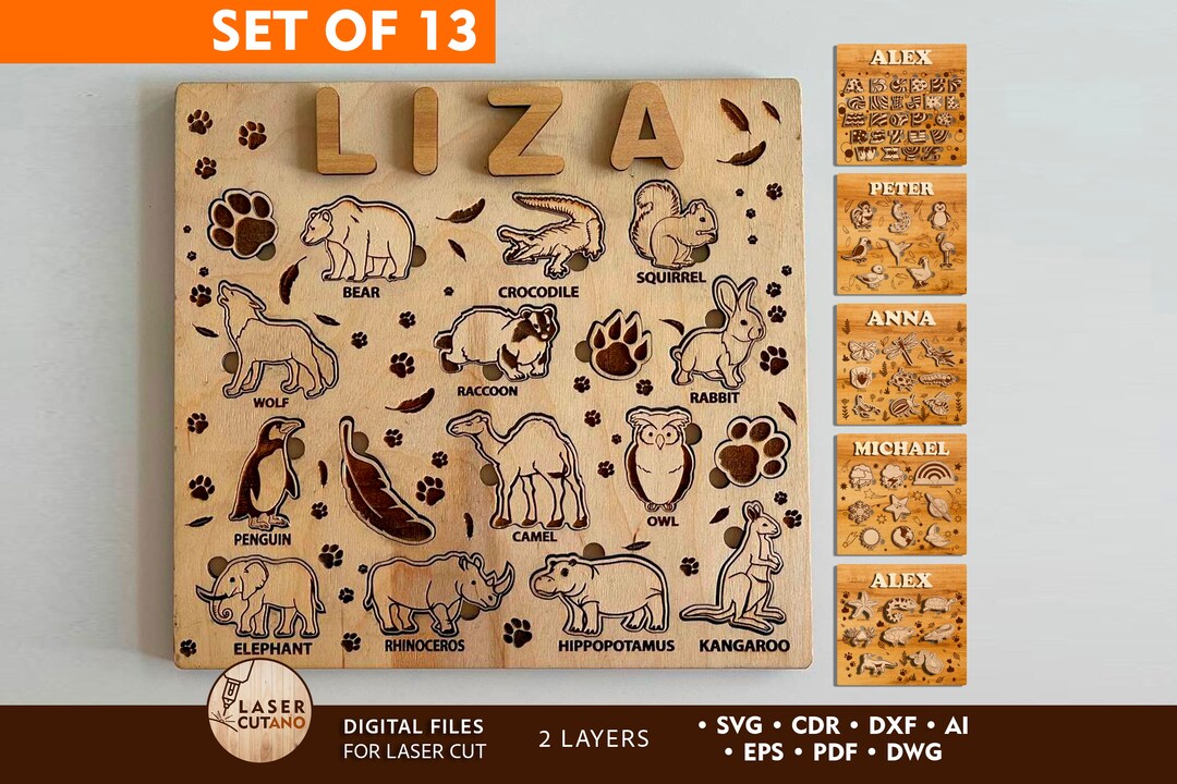 Custom Laser Cut PUZZLE File Svg With Names Dxf File, Puzzle Cnc File ...