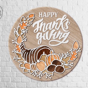 Thanksgiving Day Svg for Laser Cut Thankful Laser Cut File Glowforge ...