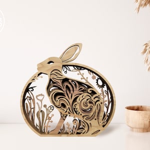 Rabbit EASTER Laser Cut Files Flowforge and Easter Rabbit Svg, Vector ...