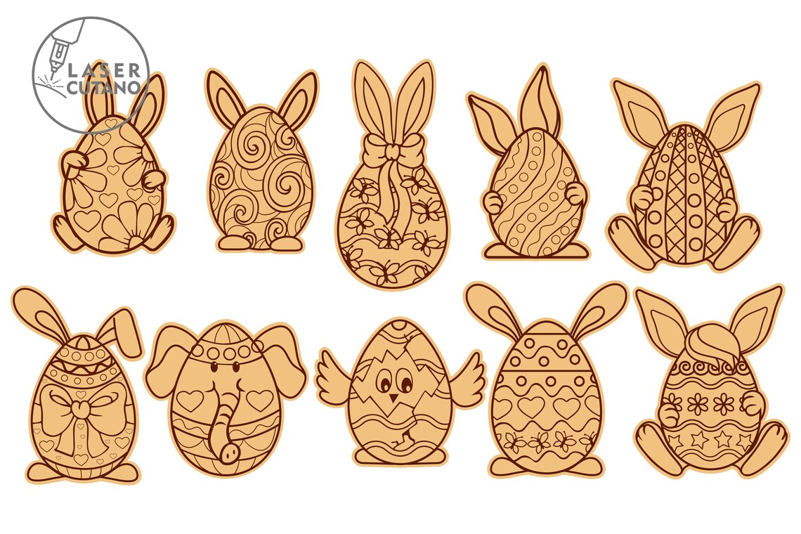 EASTER Eggs DIY Paint Kit Svg Glowforge Laser Cut File Easter - Etsy