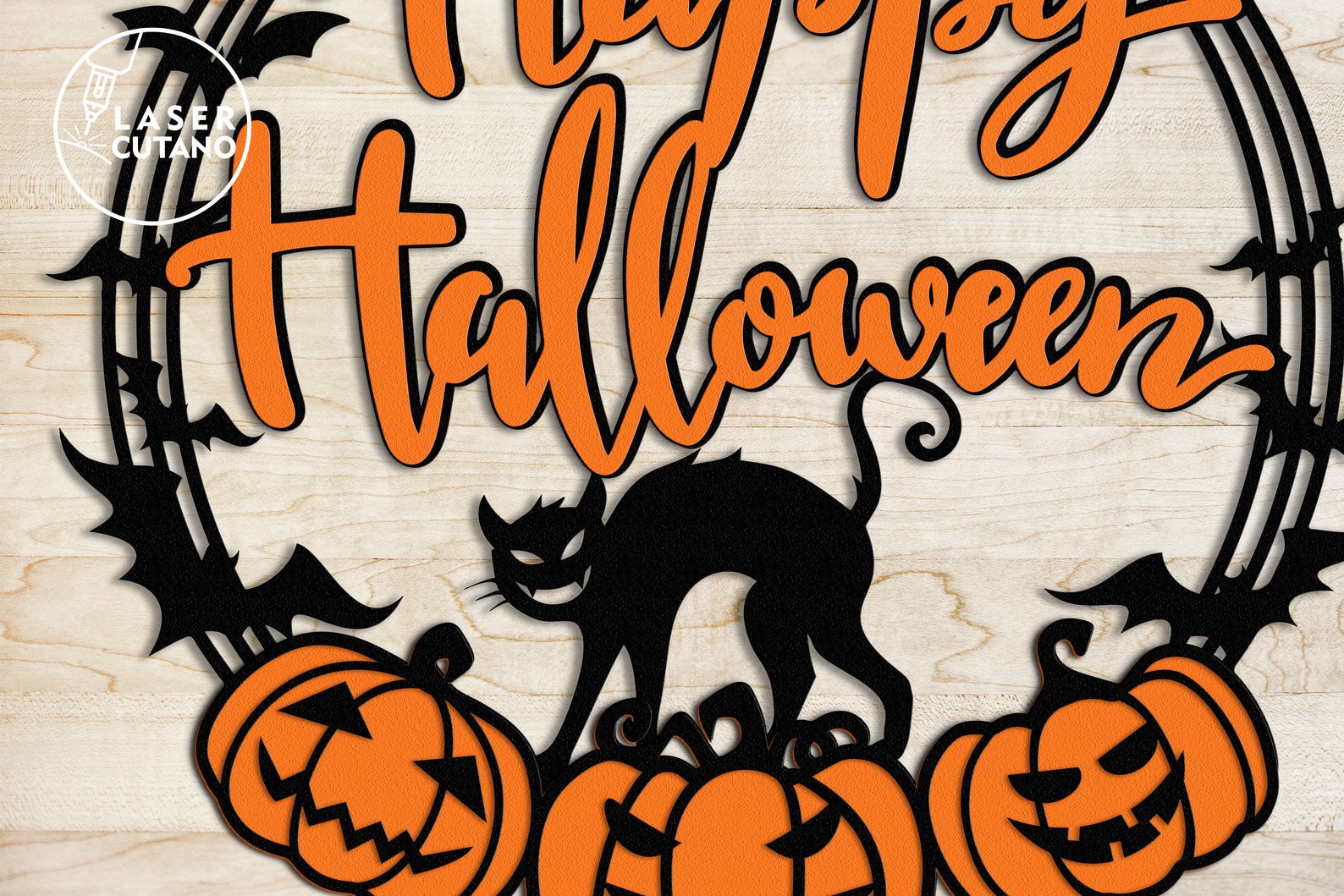 HALLOWEEN WREATH Laser Cut File Svg and Halloween Cut File, Halloween ...
