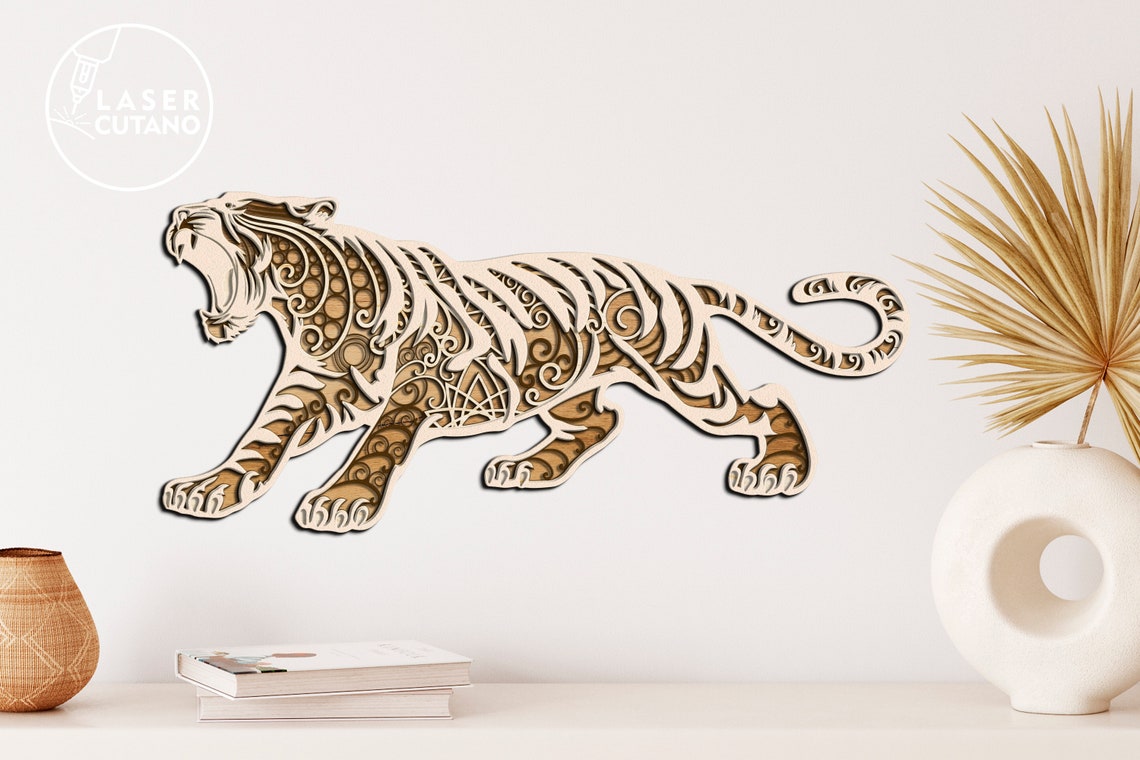 Multilayer Laser Cut File TIGER dxf file laser cut file | Etsy