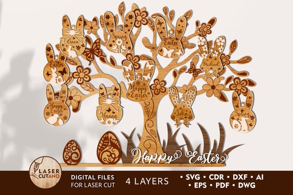 EASTER Laser Cut Files Dxf Svg Happy Easter and Easter Egg - Etsy