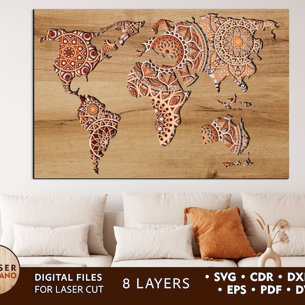 Wood World Map - Etsy