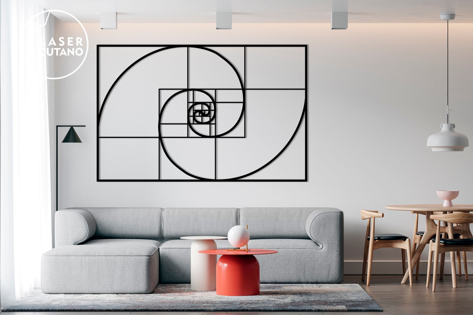 Laser Cut Files FIBONACCI Geometric Laser Cut Wall Art and - Etsy