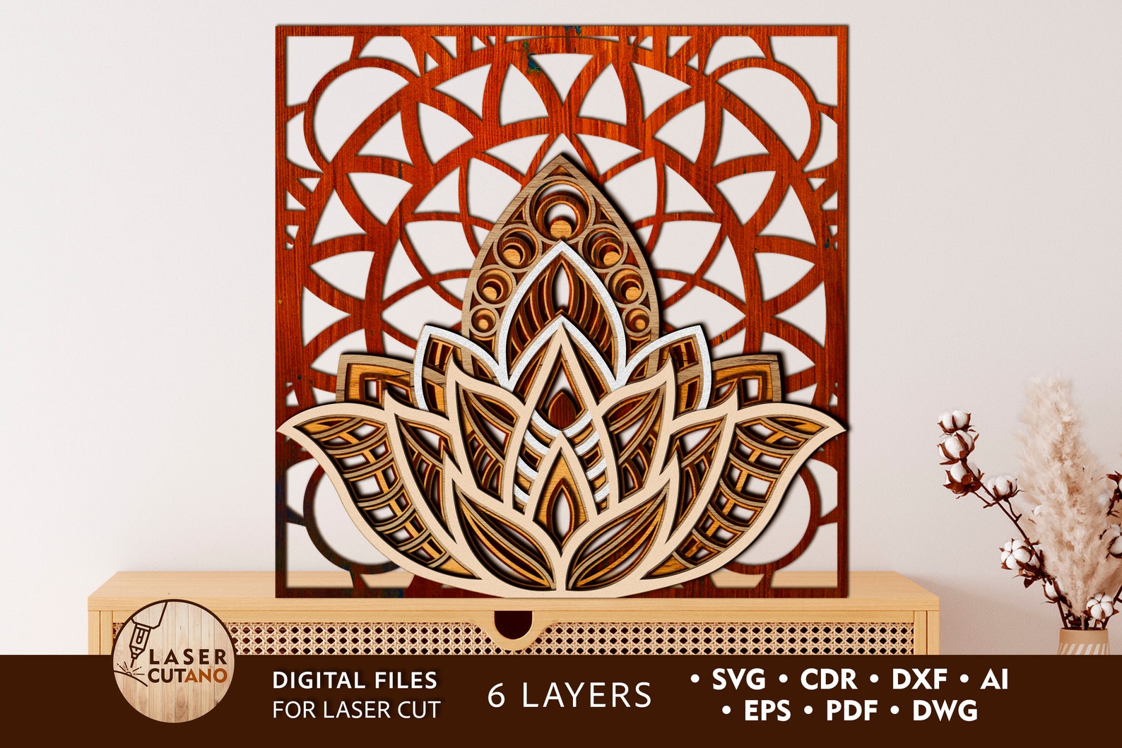 3d Layered Mandala Laser Cut File Svg Wood and Mandala Laser - Etsy