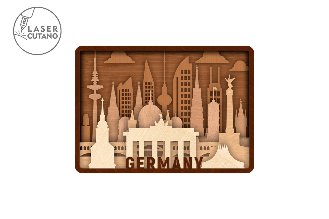 Germany Svg Laser Cut File Deutschland Svg Skyline Laser File & Skyline ...