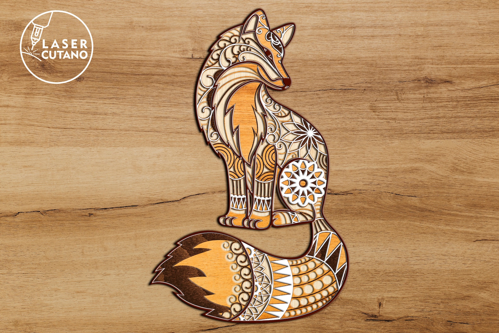 Laser Cut Files FOX Mandala Svg and Cricut Files Multilayer - Etsy