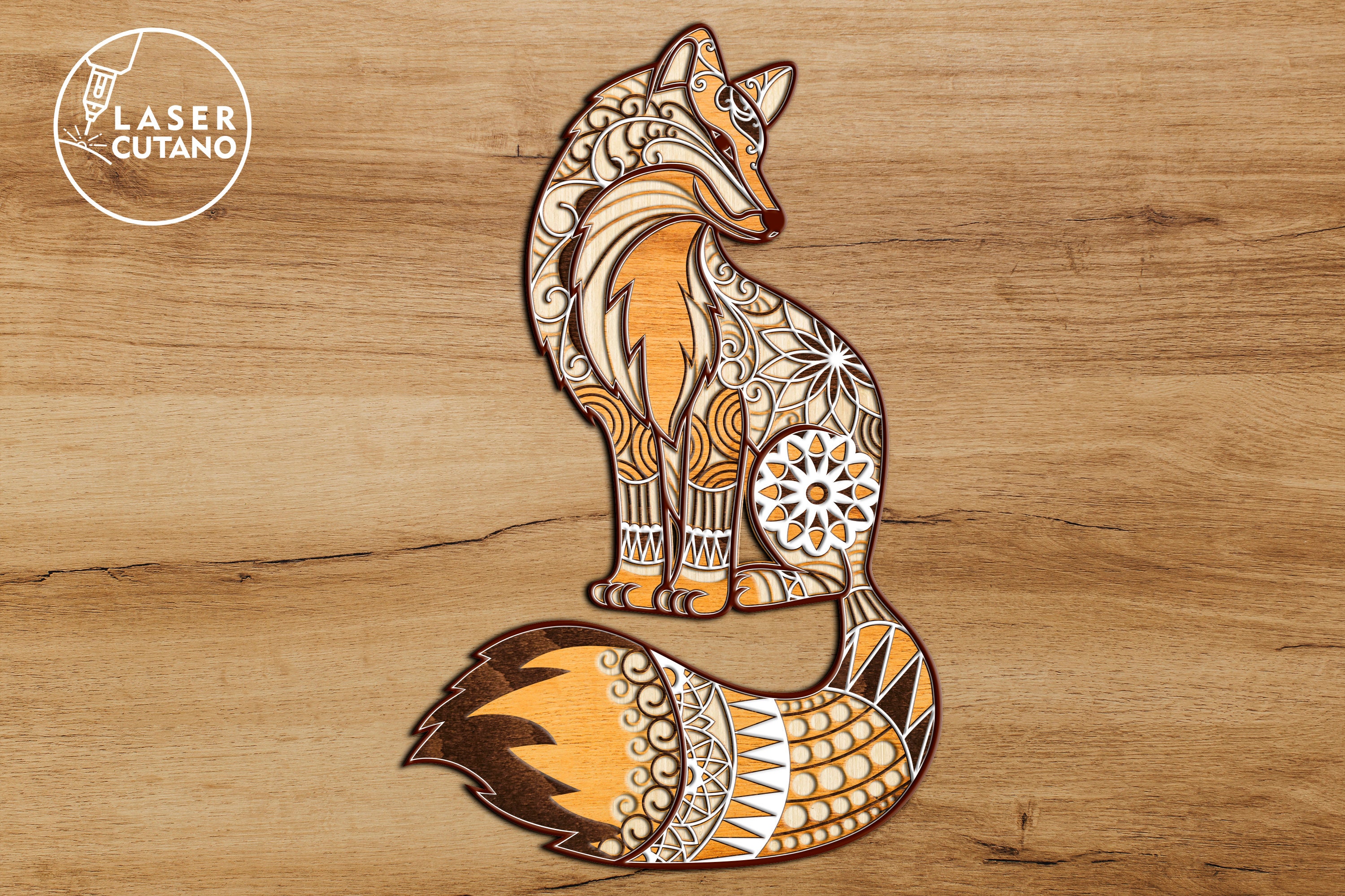 Laser Cut Files FOX Mandala Svg and Cricut Files Multilayer - Etsy