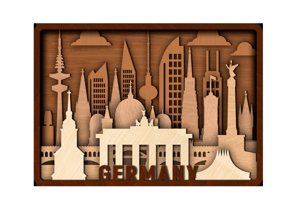 Germany Svg Laser Cut File Deutschland Svg Skyline Laser File & Skyline ...