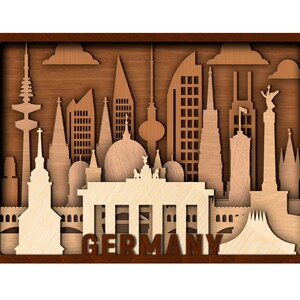 Germany Svg Laser Cut File Deutschland Svg Skyline Laser File & Skyline ...
