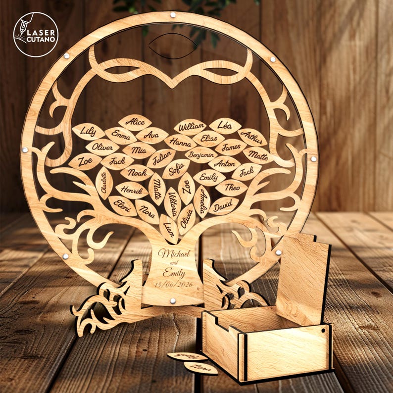 Wedding Guest Wish Tree Laser Cut Files - Wedding Sign Glowforge | #681 ...