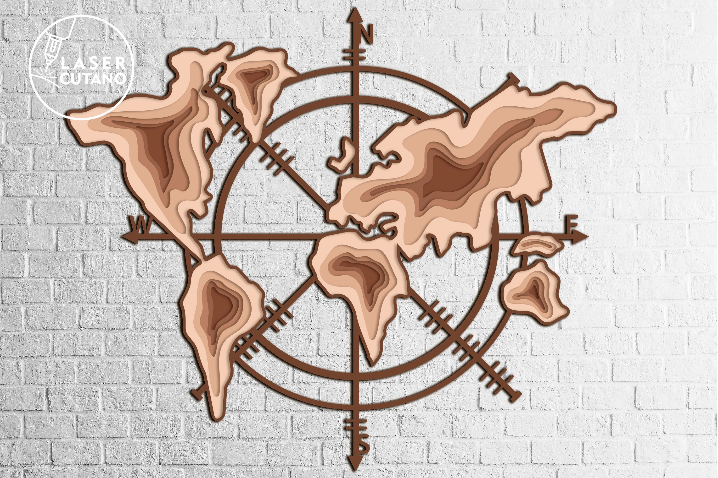 COMPASS MAP Laser Cut File Svg World Map CNC and Laser Cutter - Etsy UK