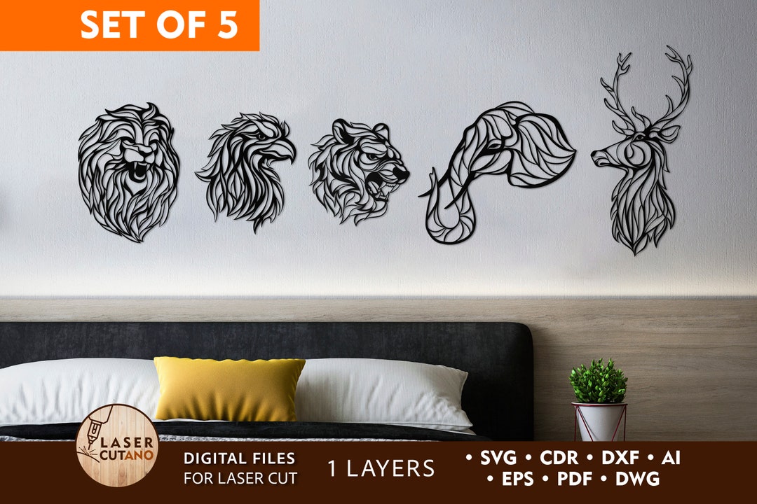 Metal Cnc Animal Laser Cut Svg Templates and Animals Glowforge, Animals ...