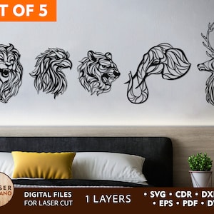 Metal Cnc Animal Laser Cut Svg Templates and Animals Glowforge, Animals ...