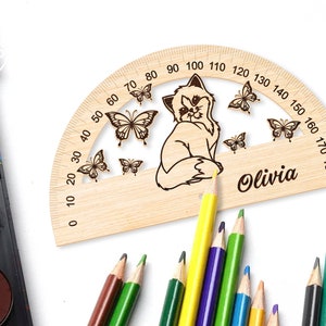 Protractor Ruler Svg Laser Cut File Personalised Wooden Ruler and ...