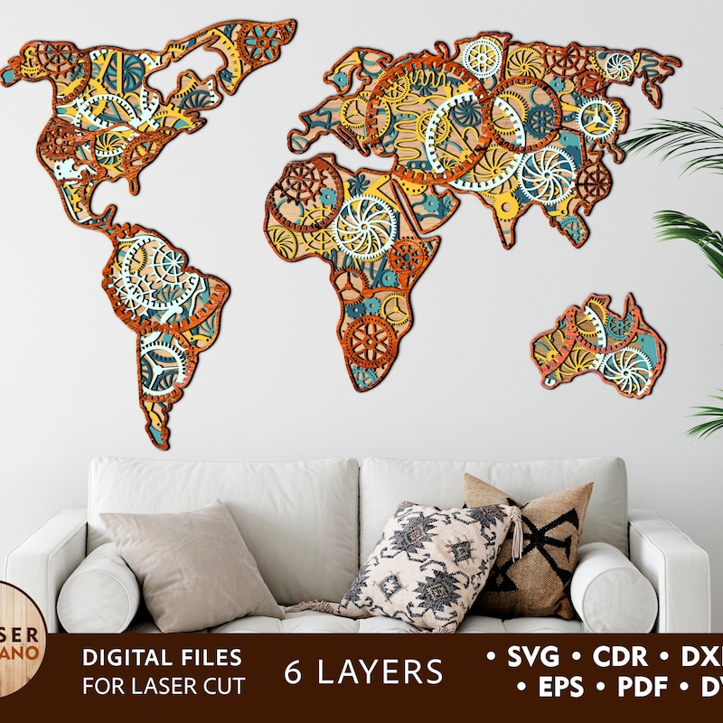 Layered Maps - Etsy