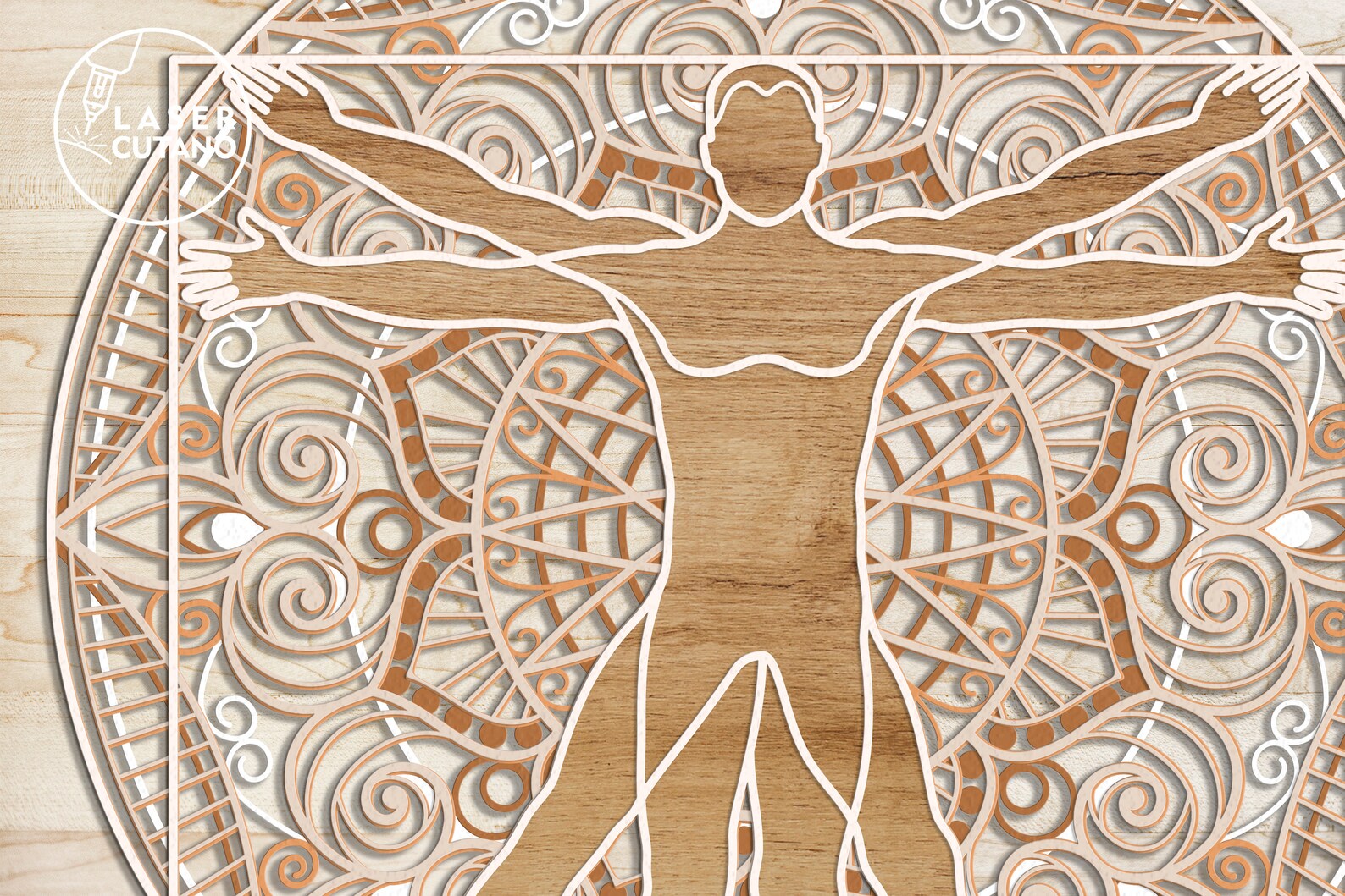 VITRUVIAN MAN Laser Cut File SVG Glowforge File and Layered Laser Cut ...