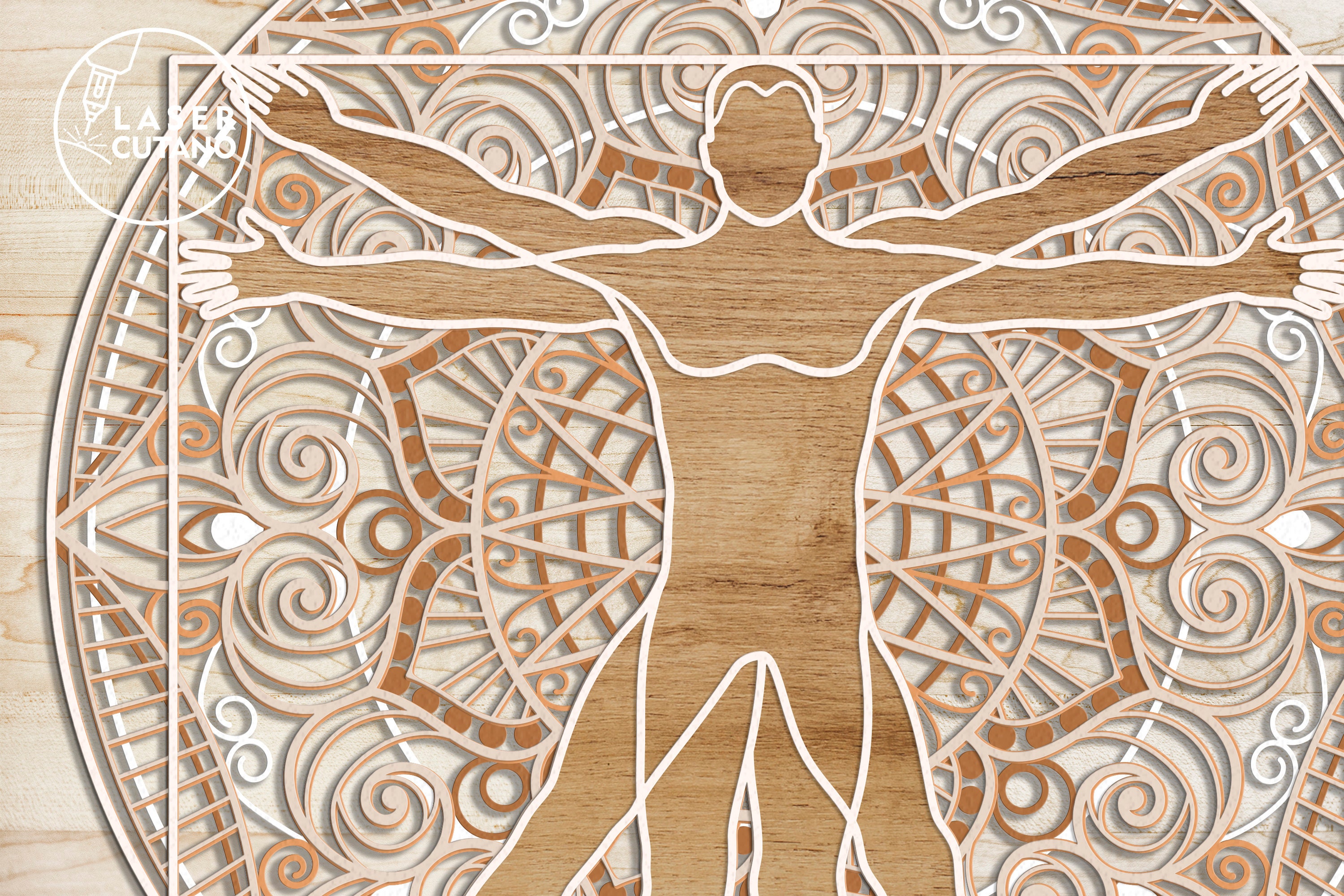 VITRUVIAN MAN Laser Cut File SVG Glowforge File and Layered | Etsy