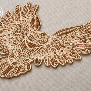 OWL Laser Cut File Multilayer 3d Owl Svg and Laser Cut Panels, 3d Laser ...