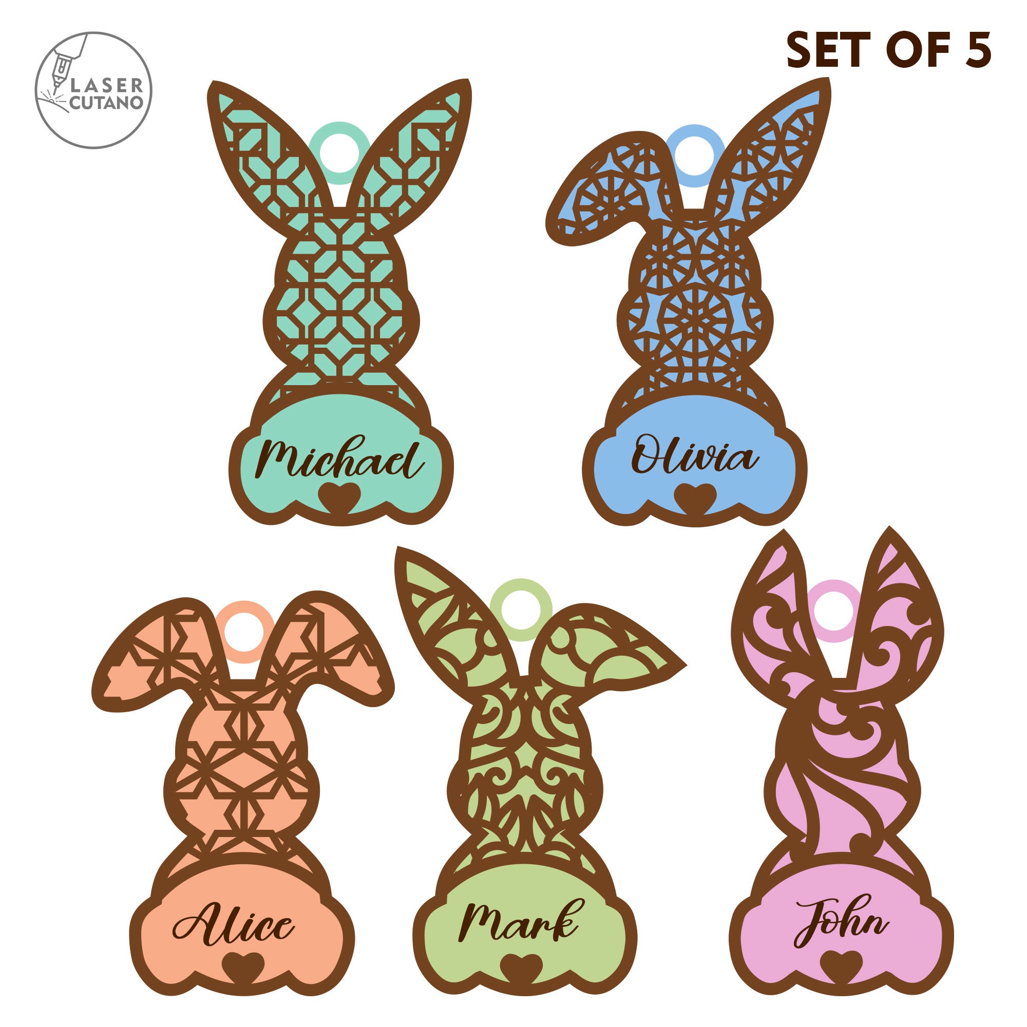 Laser Cut Files Easter Tags Svg Files and Custon Easter Basket Tag ...