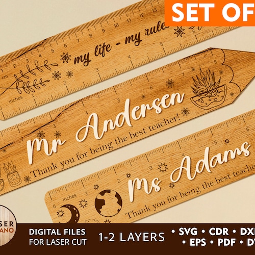 Laser Cut Files RULERS Set Laser Template School Laser Cut - Etsy Australia