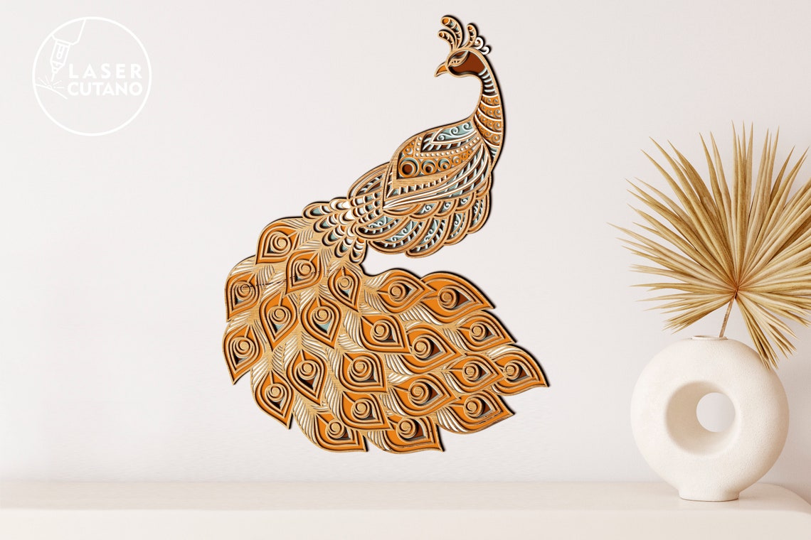 PEACOCK Laser Cut File BIRD Svg Cutting Template and Peacock - Etsy