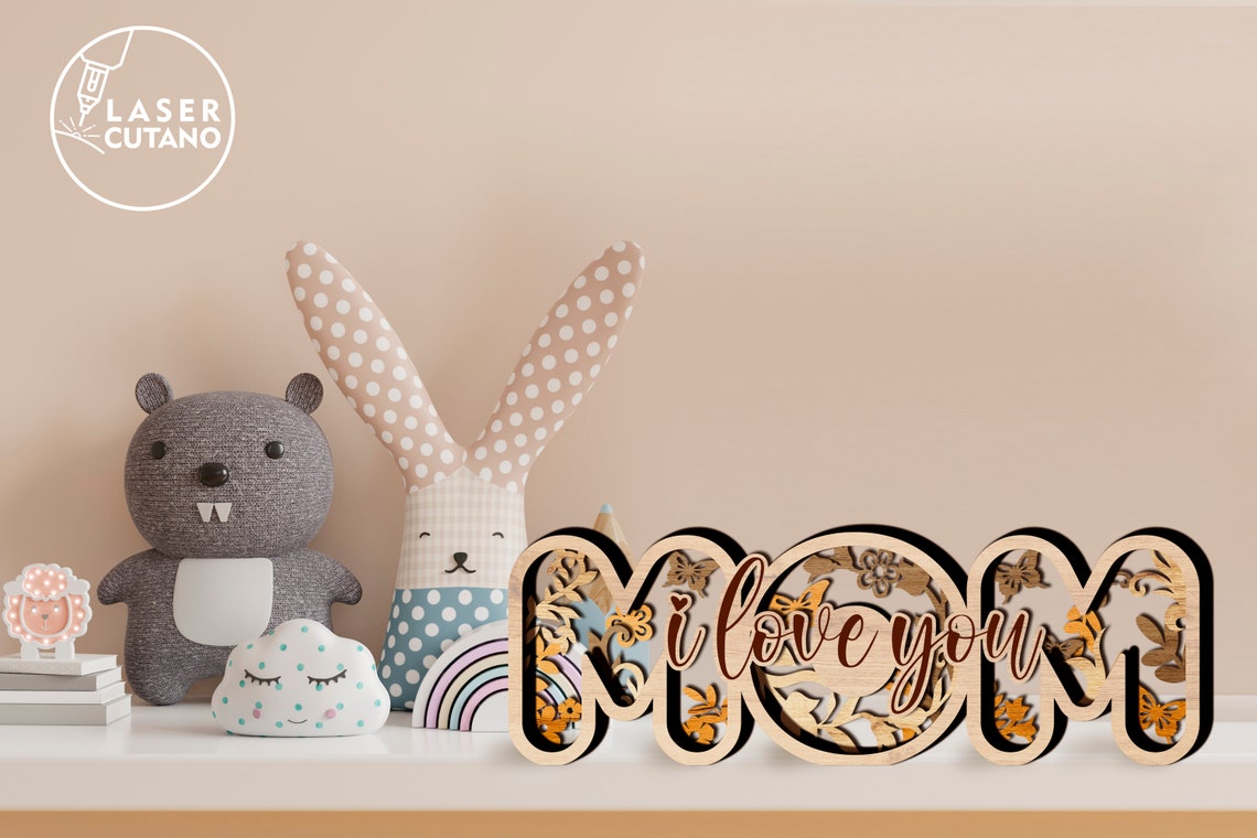 MOM Laser Cut File Mother's Day Svg Laser Cutting - Etsy