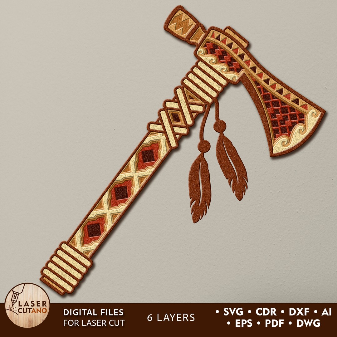 Svg Layered Viking Axe Laser File and Celtic Svg Files, Tomahawk Axe ...
