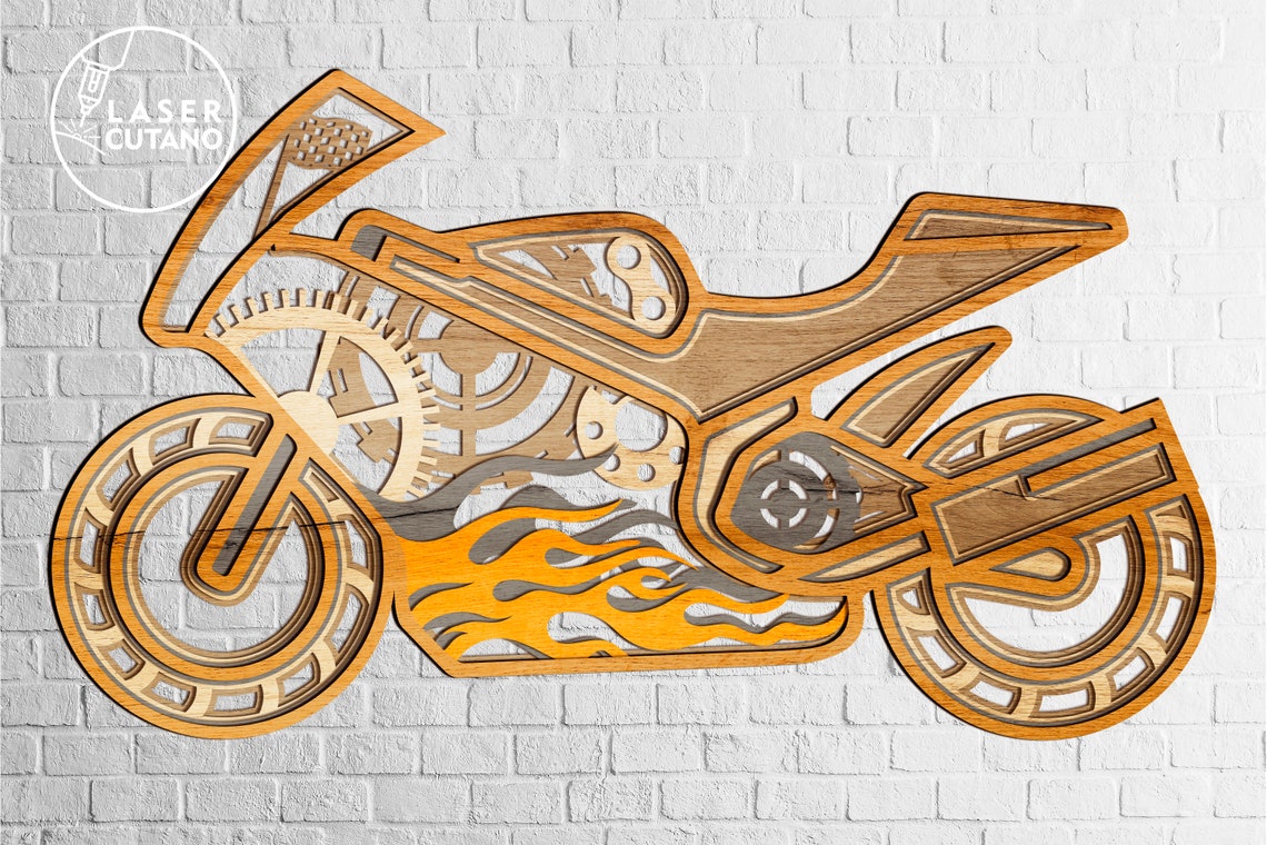Motorcycle SVG MOTO Laser Cut File Wall Art Wood and Laser Cut Metal ...