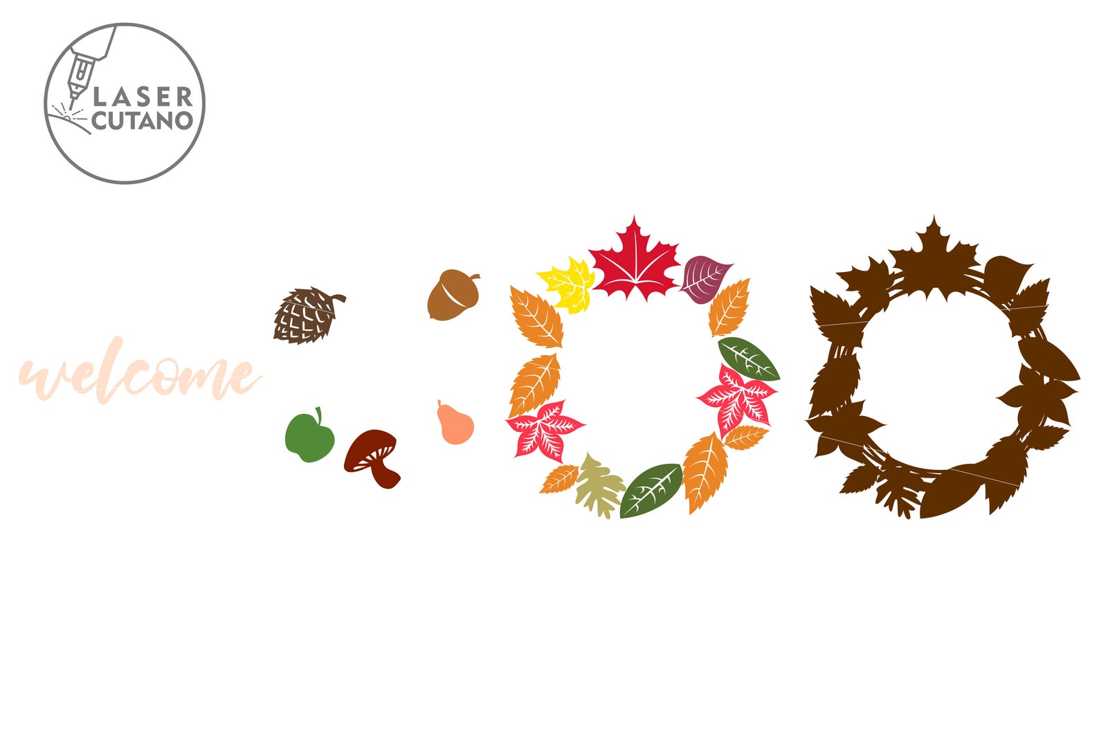 AUTUMN WREATH Svg Bundle Laser Cut File Cnc Laser Cut - Etsy