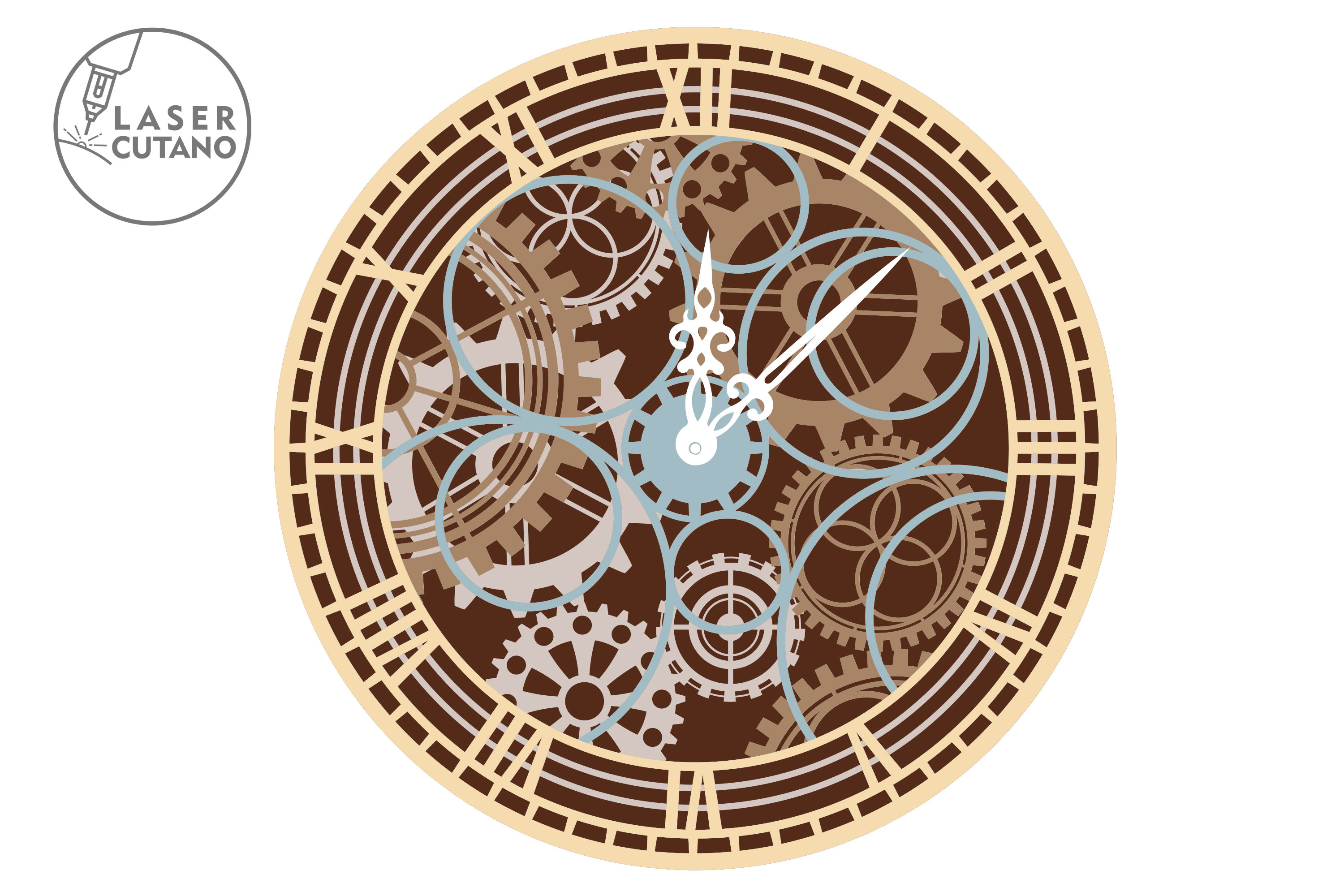 Clock Laser Cut File Laser Cutting Watch & Glowforge Layer - Etsy