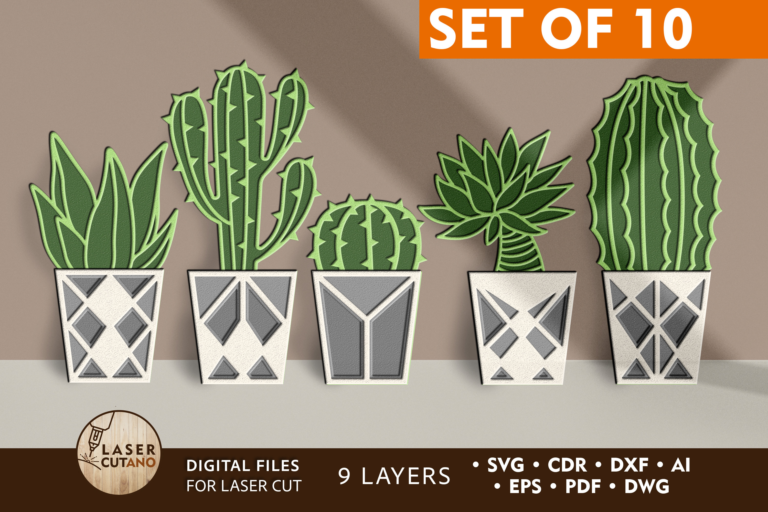 SUCCULENT Laser Cut Files Svg Succulent Cuttings and Files for | Etsy