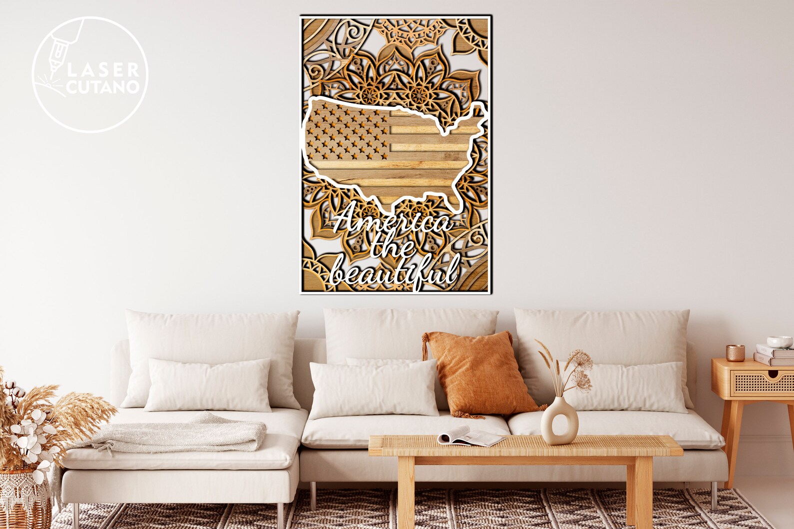 AMERICA Layered Svg USA Laser Cut File Wall Art Laser Cut and | Etsy