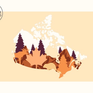 Map CANADA Laser Cut File Svg Glowforge File and Map Dxf File Pattern ...