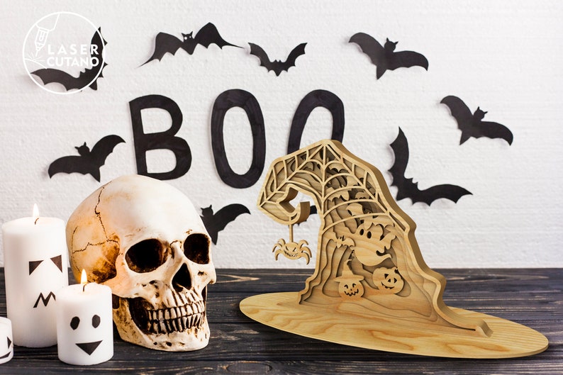 Laser Svg Halloween Laser Cut Files Hat Halloween Glowforge Svg Dxf ...