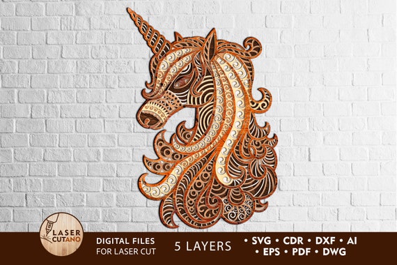 UNICORN Svg Laser Cut Files Svg Cut File and Laser Glowforge - Etsy
