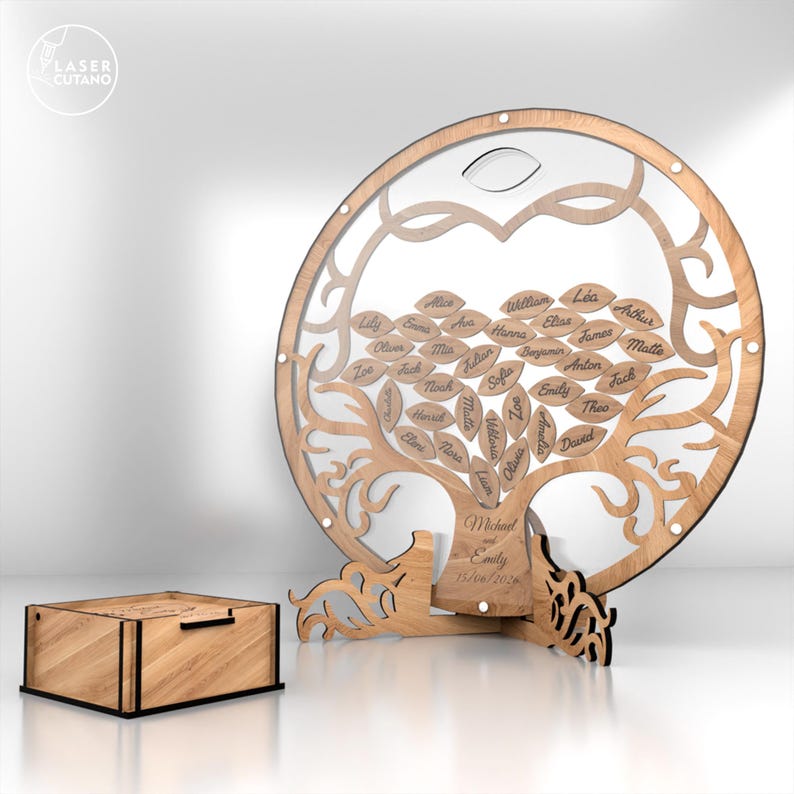 Wedding Guest Wish Tree Laser Cut Files - Wedding Sign Glowforge | #681 ...