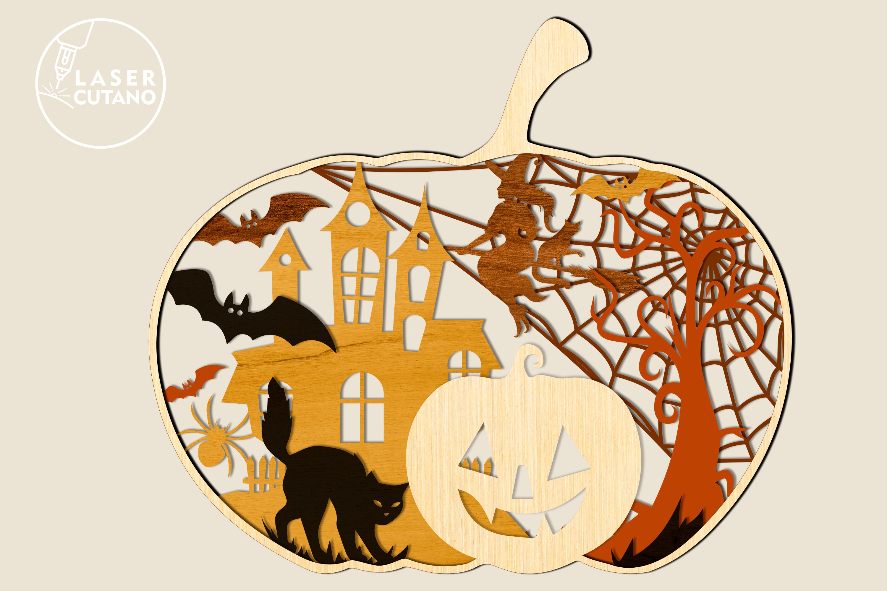 PUMPKIN Halloween Laser Cut File Svg for Cricut and Happy - Etsy