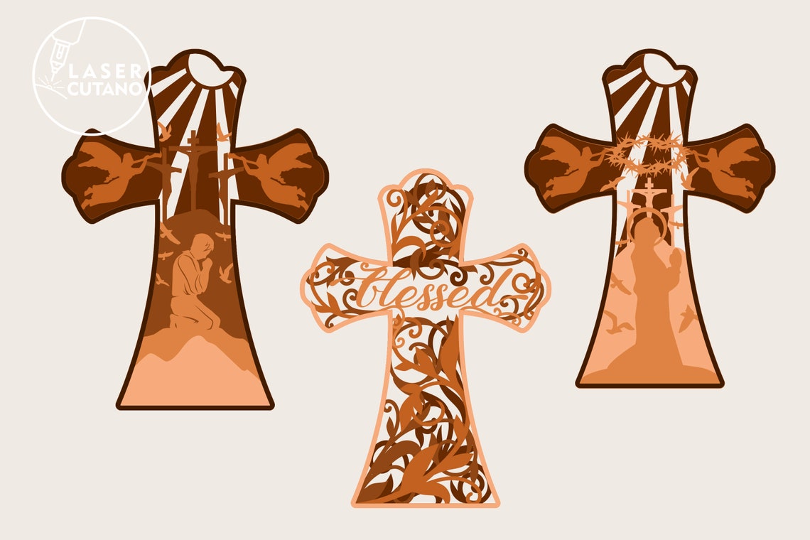 CROSS Laser Cut File Religious Layered Svg and Christian Jesus SVG ...