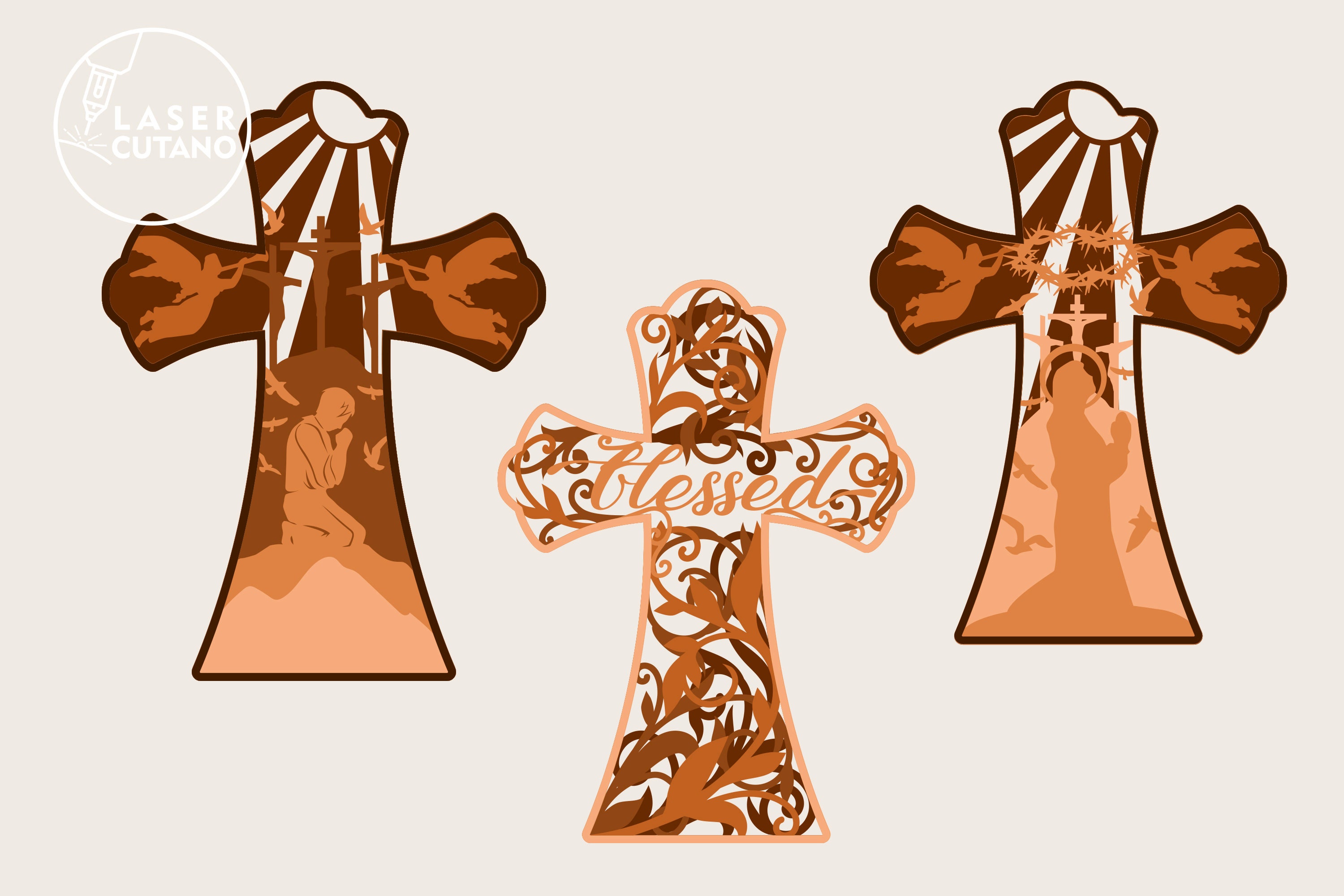 CROSS Laser Cut File Religious Layered Svg and Christian Jesus - Etsy