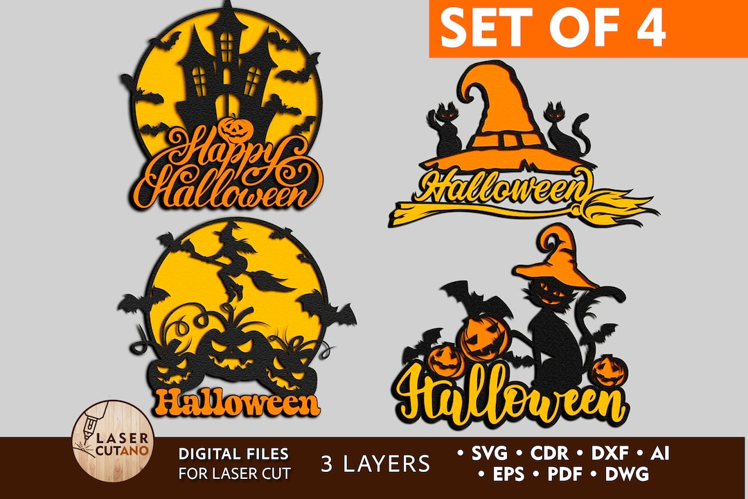 HALLOWEEN Svg Bundle Laser Cut Files Svg Glowforge and Svg File for ...