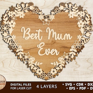 Laser Cut Files MOTHERS DAY Svg Laser File and Layered Svg, Mom Laser ...