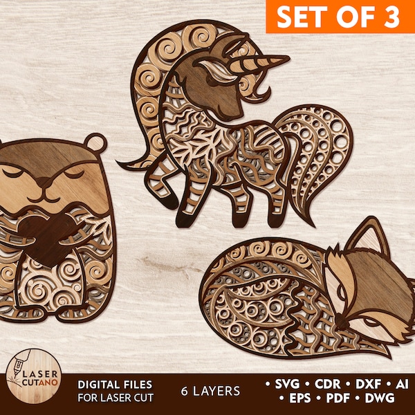 Cute Layered Animal Svg - Etsy