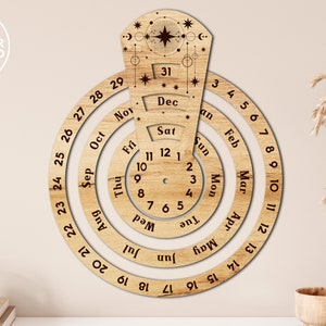 Laser Cut File CALENDAR WATCH Dxf Cutting File and Laser Cut Clock ...