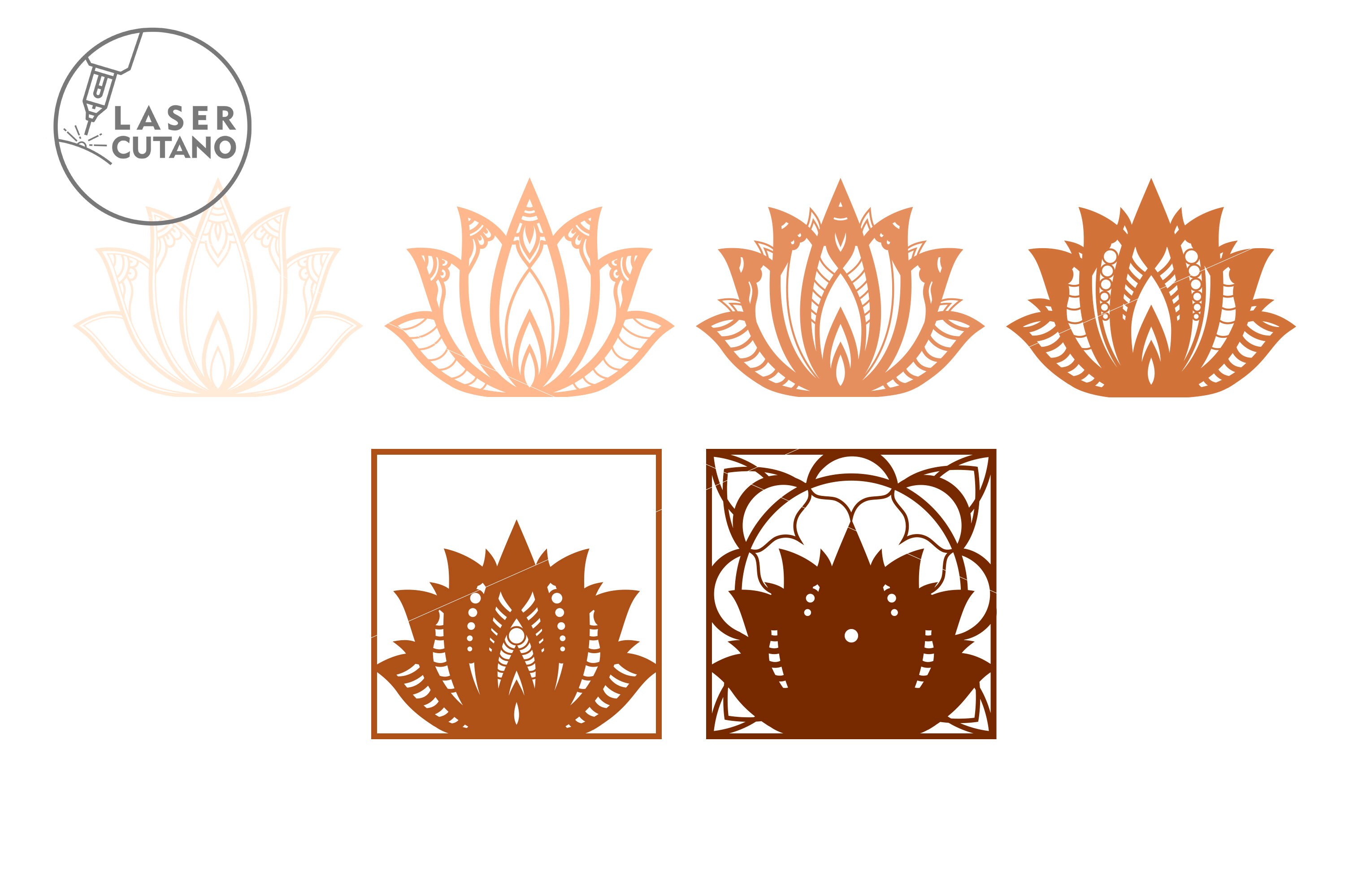 LOTUS Laser Cut File Svg Mandala Cut File Vector Art and | Etsy