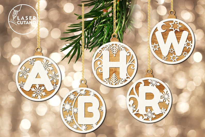 Laser Cut Files CHRISTMAS ORNAMENTS Dxf and Christmas Svg - Etsy